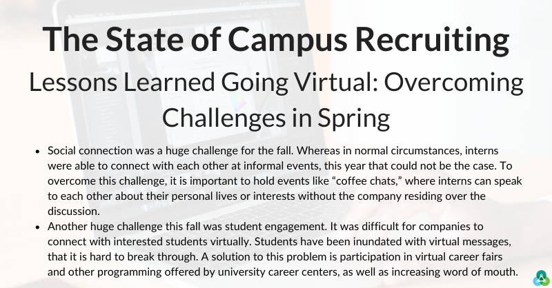 Winter 2021: Lessons Learned Going Virtual